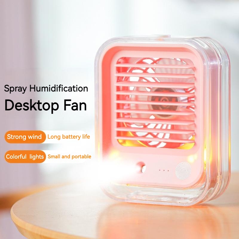 Mini Summer Air Cooler Desktop Fan Humidification Spray Fan Can Add ...