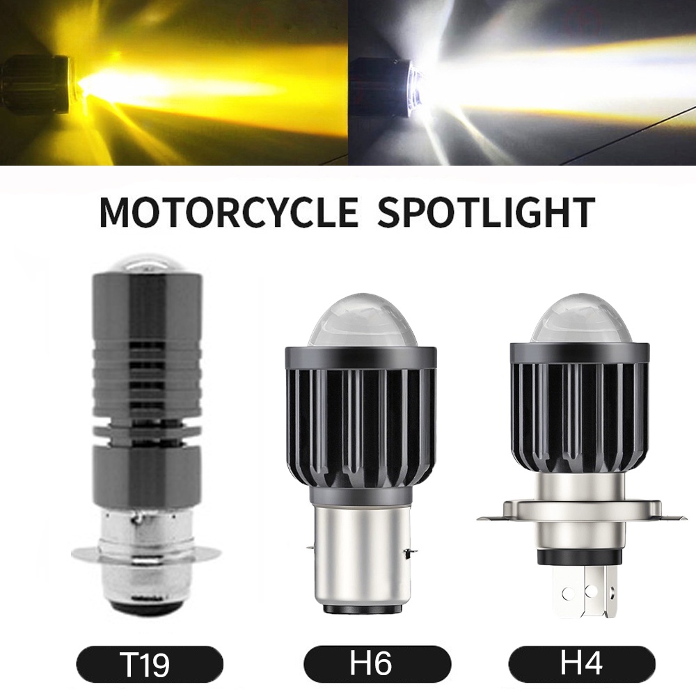 Dual color T19 H4 Motorcycle Electric LED Headlight Bulbs Hight Low ...