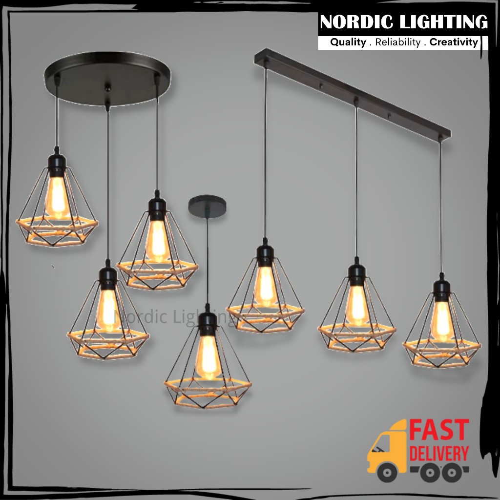 Nordic Lighting Modern Loft Rope Pendant Light Home Decor Ceiling Light ...