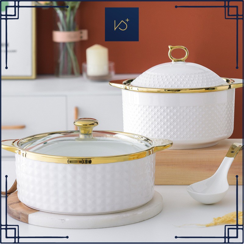 Kitchen Plus Hira Ceramic Serving Pot with Spoon | Shopee Philippines