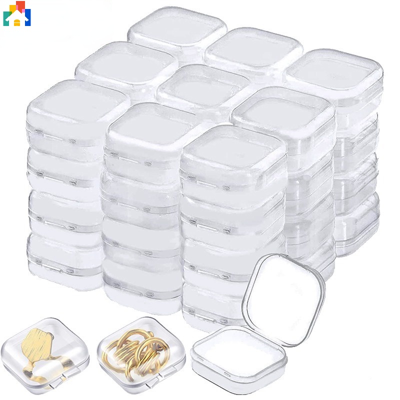 2/3/5/10pcs Mini Transparent Square Plastic Storage Box Portable ...