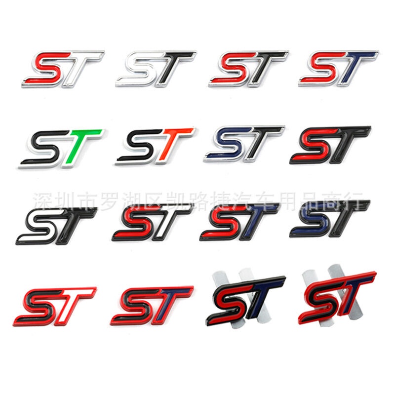 New ST logo Front grille emblem Rear trunk sticker for Ford Focus ...
