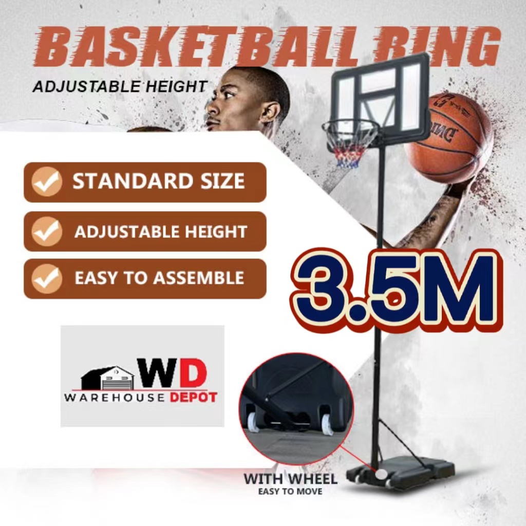 NBA Basketball Ring Basket ball and Stand for Adult and kids Adjustable ...