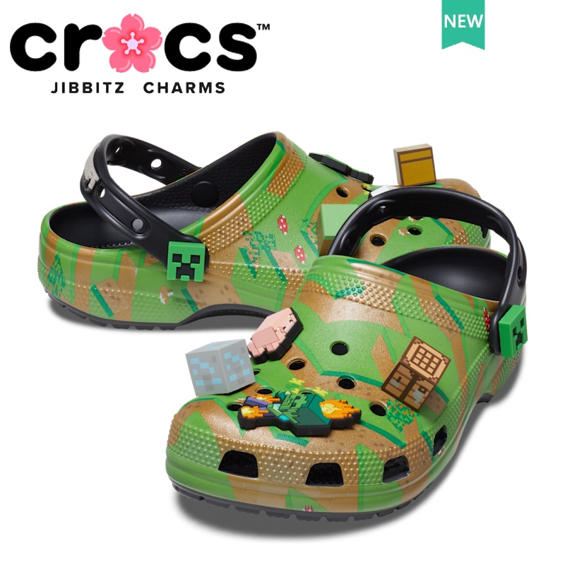 CROCS kids MINECRAFT ELEVATED CLOG 儿童沙滩鞋 防滑 #208473 | Shopee Philippines