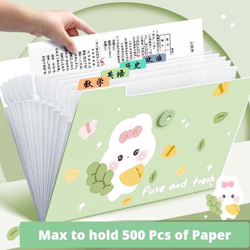 A4 Expanding File Folder With Button Thicken 12-Layer Document ...