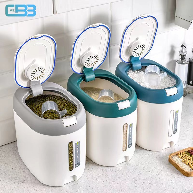 10kg Rice Dispenser Rice storage box nano barrel insect-proof moisture ...