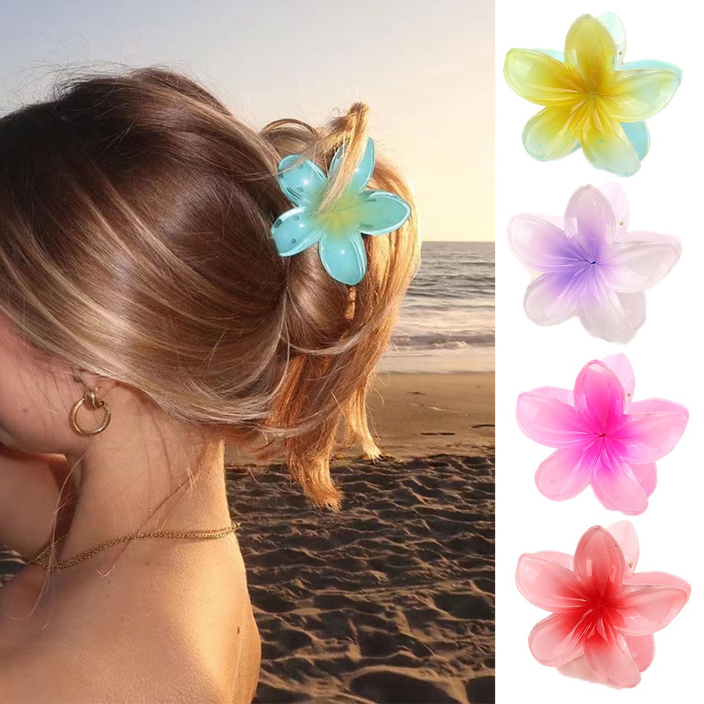 Summer Romantic Egg Flower Hair Clamp Female INS Flower Hair Claw ...