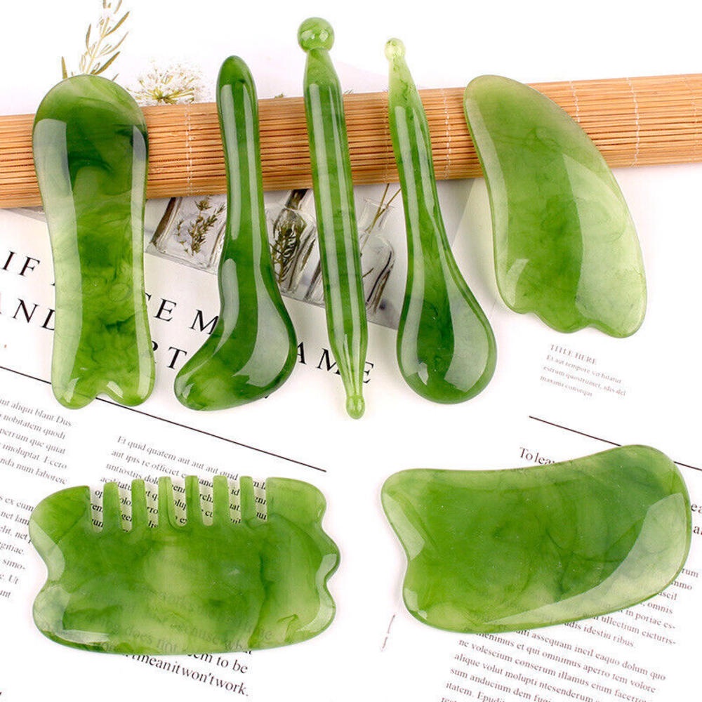 7Pcs /Set Guasha Body Scraping Facial Face Thin Gua Sha Board Massager ...