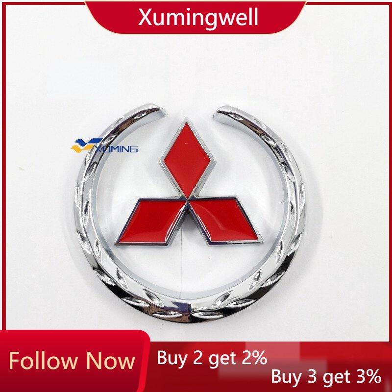 1 x Metal MITSUBISHI Logo Car Auto Rear Trunk Lid Decorative Emblem ...