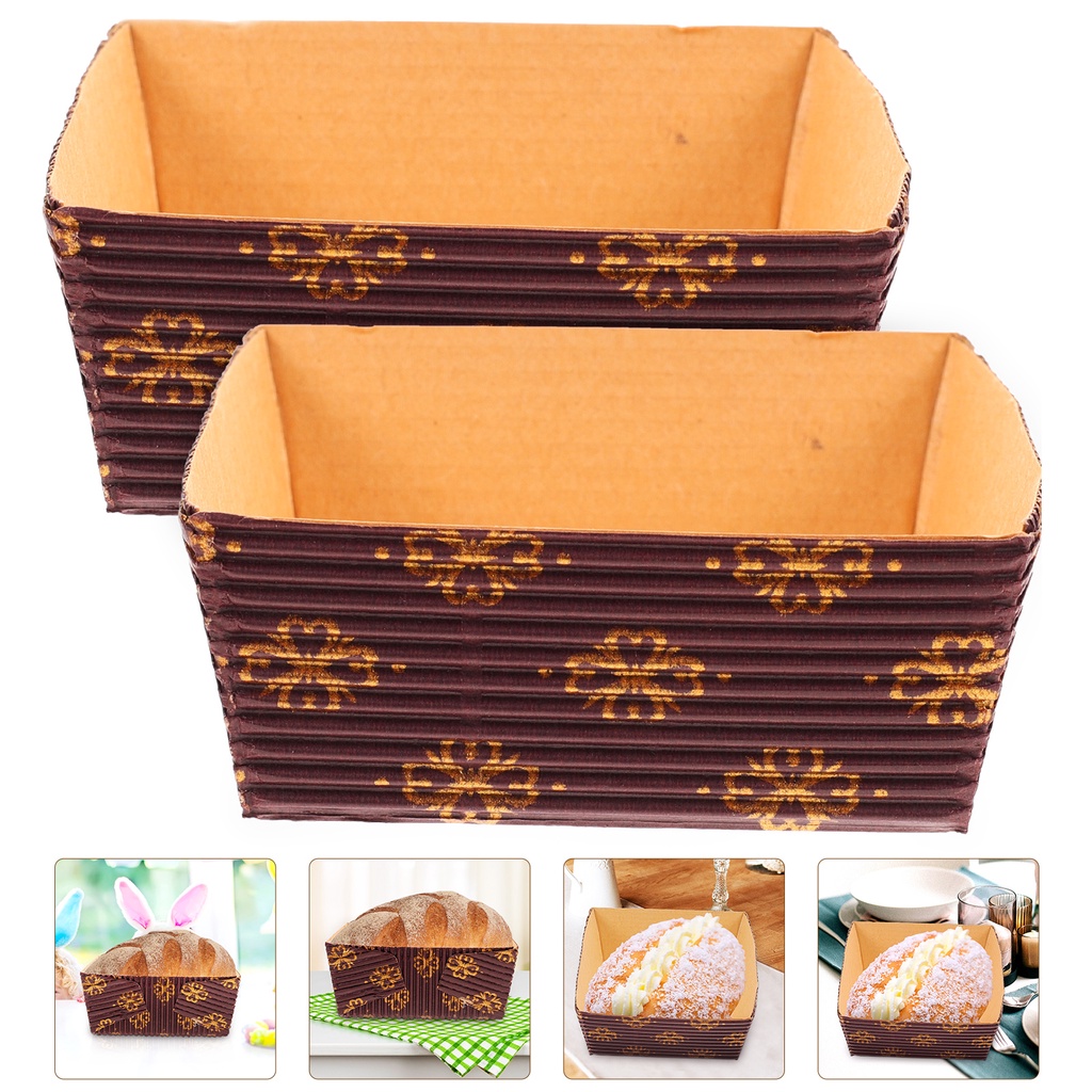 [READY STOCK] 25 Pcs Corrugated Cake Tray Loaf Pan Liners Rectangular ...