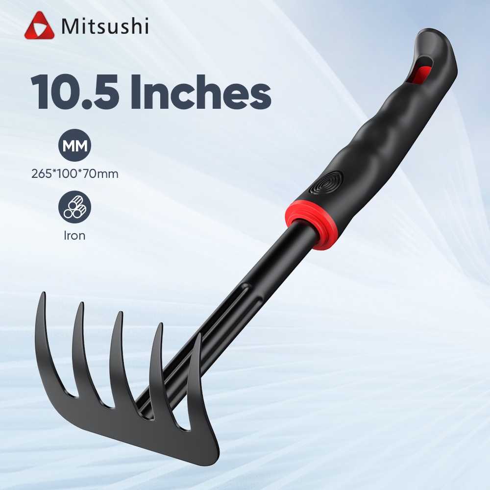 Mitsushi 5 teeth Loosen Soil Rake Garden Rake Hand Rake Farm Tool ...