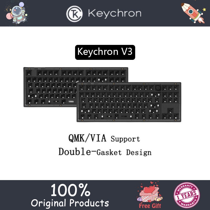 keychron V3 QMK/VIA wired 80% custom TKL hot swappable rotary ...