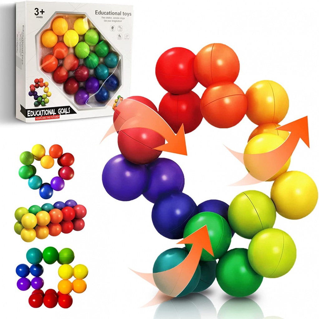 Sensory Toys for Kids, Autism Rainbow Puzzle Ball Toddler Toys ...