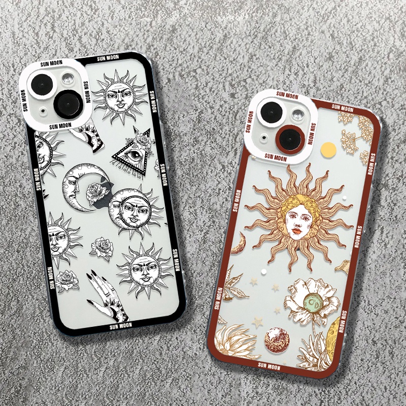 Cute Cartoon Sun Moon Face Phone Case For Xiaomi Poco X5 X4 X3 F5 X6 F6 ...