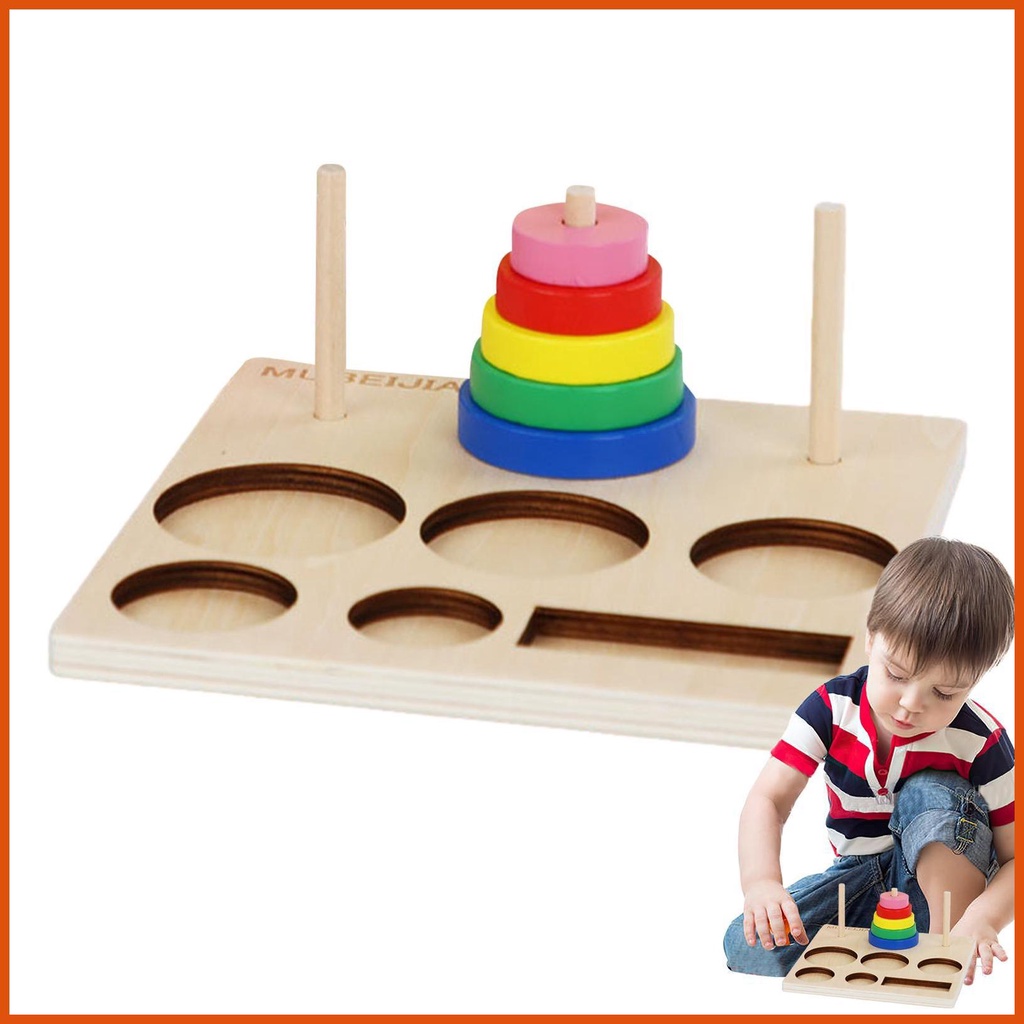 Hanoi Tower Kids Educational Stacking Tower Toys Puzzle Early Parent ...