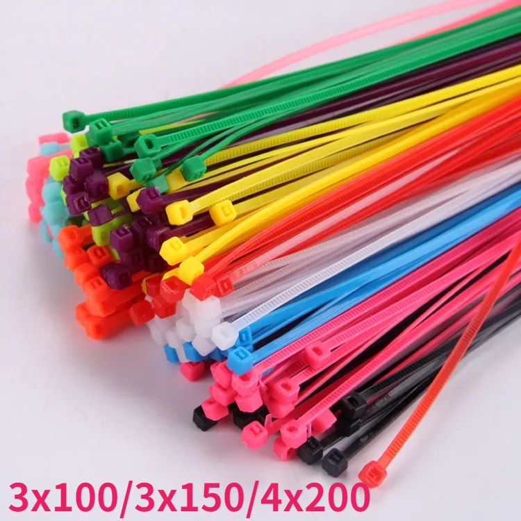 3x100/3x150/4x200 Self Locking Nylon Cable Ties Plastic Zip Tie Wire ...