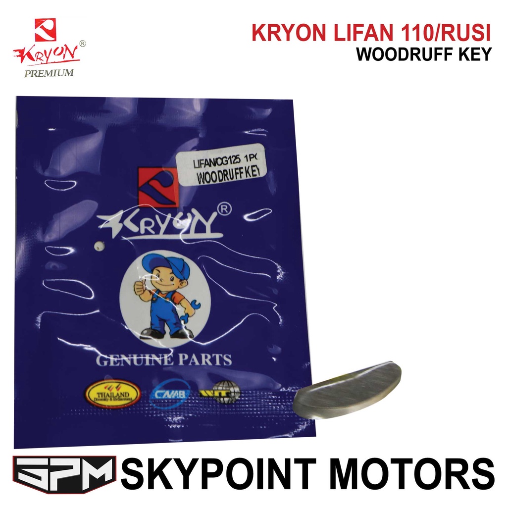KRYON WOODRUFF KEY LIFAN 110,RUSI,DY100 KUNYA FOR MOTORCYCLE (9106-824 ...