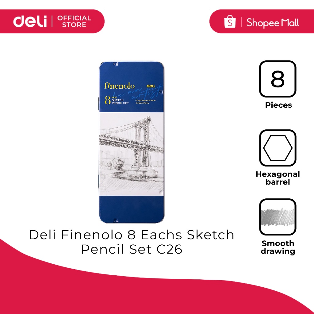 Deli C26 Finenolo 8Eachs Sketch Pencil Set 79C26 | Shopee Philippines