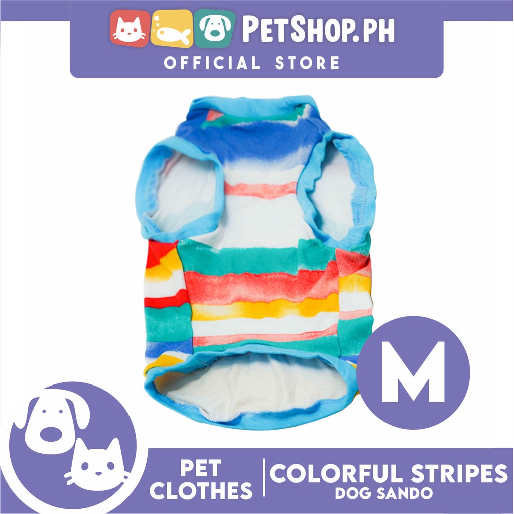 Pet Shirt Colorful Stripes Sando Shirt (Medium) Perfect Fit for Dogs ...