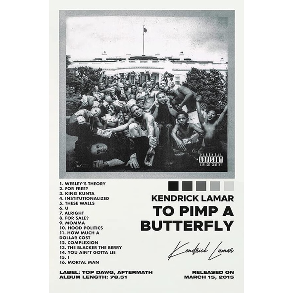 Kendrick Lamar Poster To Pimp a Butterfly Album Cover Poster Canvas Art ...