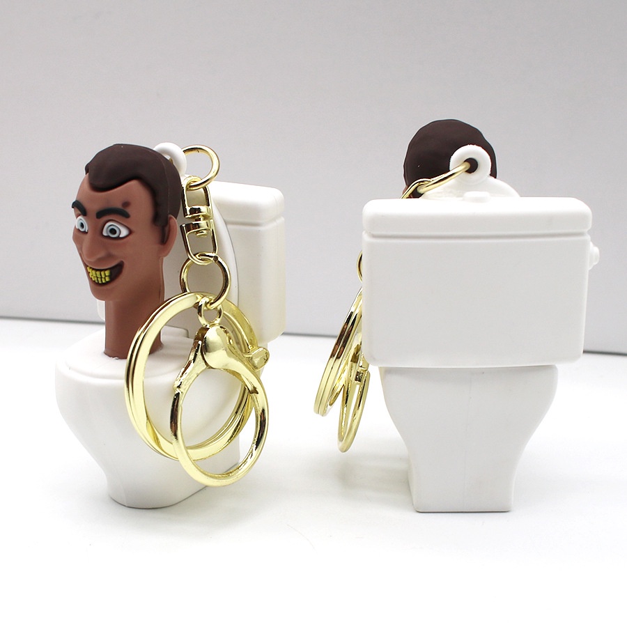 Skibidi Toilet Plush Toilet Man Photography Man 3D Silicone Doll Key ...