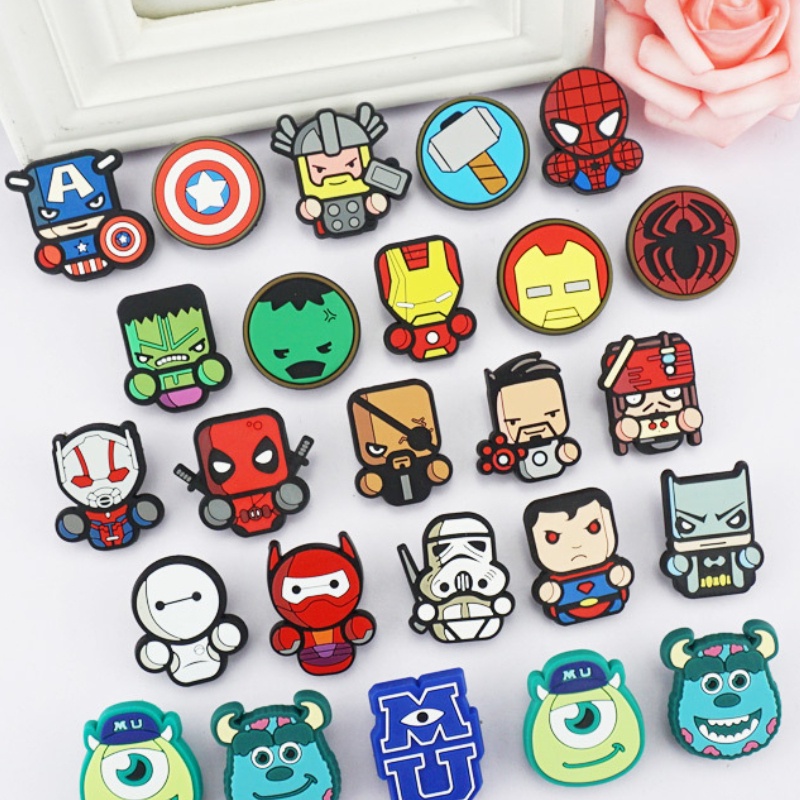 Cute Captain America Jibbitz Avengers Hulk Shoe Charms Marvel Spiderman ...