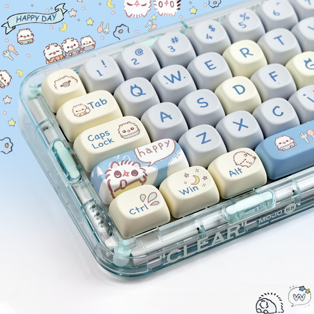 Cute Kitten Keycaps 144Keys/Set DYE-SUB MOA Profile PBT DIY Custom for ...