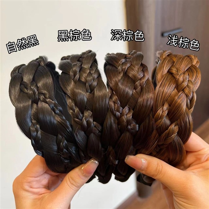 Five-strand Art Style Wig Headband Sandwich Braid Hairpin Headdress ...