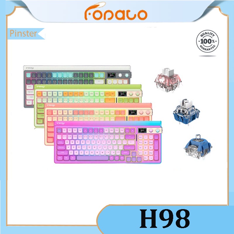 Fopato H98 Wireless Bluetooth keyboard three mode hot swappable ...