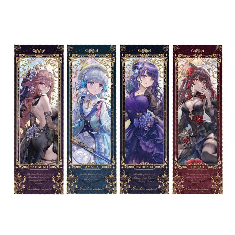 21x7cm Genshin Impact Ceremonial Dress Laser Bookmark Ticket Raiden ...