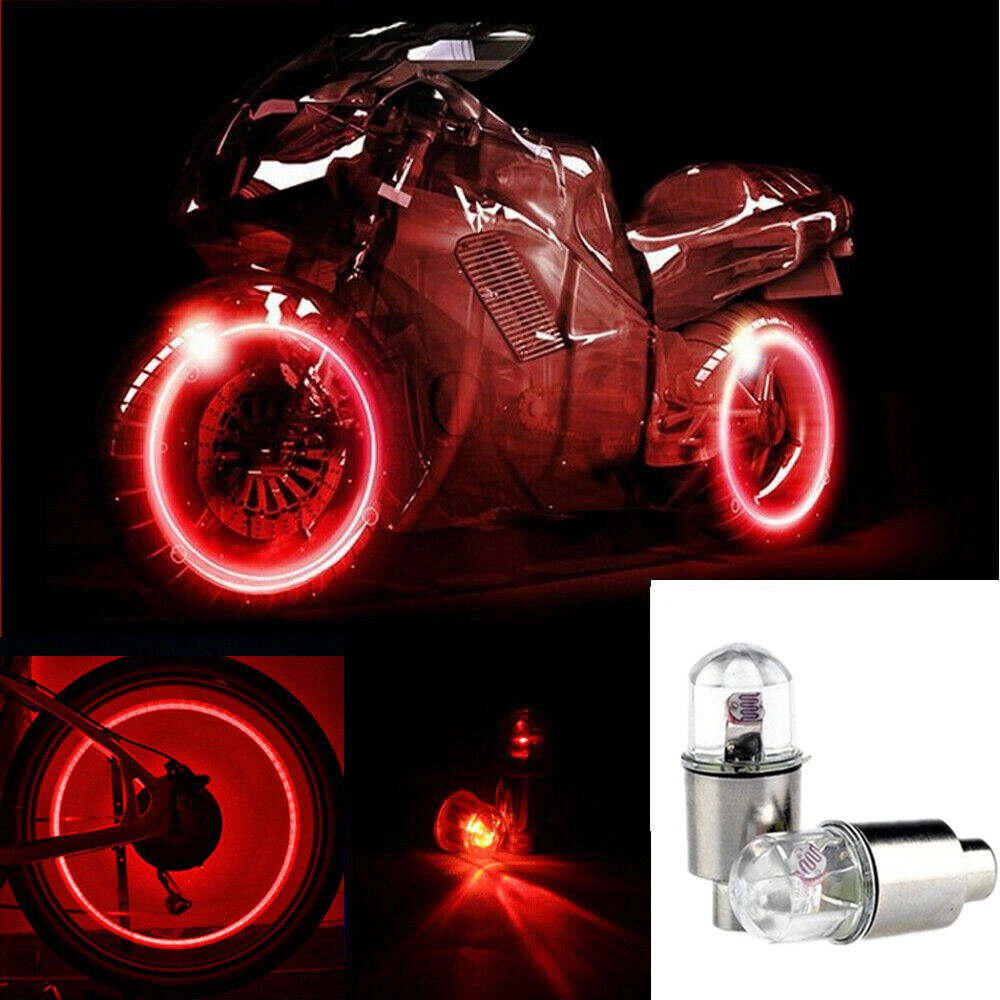 4pcs/2pcs Universal Wheel LED Light Car Motorcycle Bike Neon Valve Cap ...