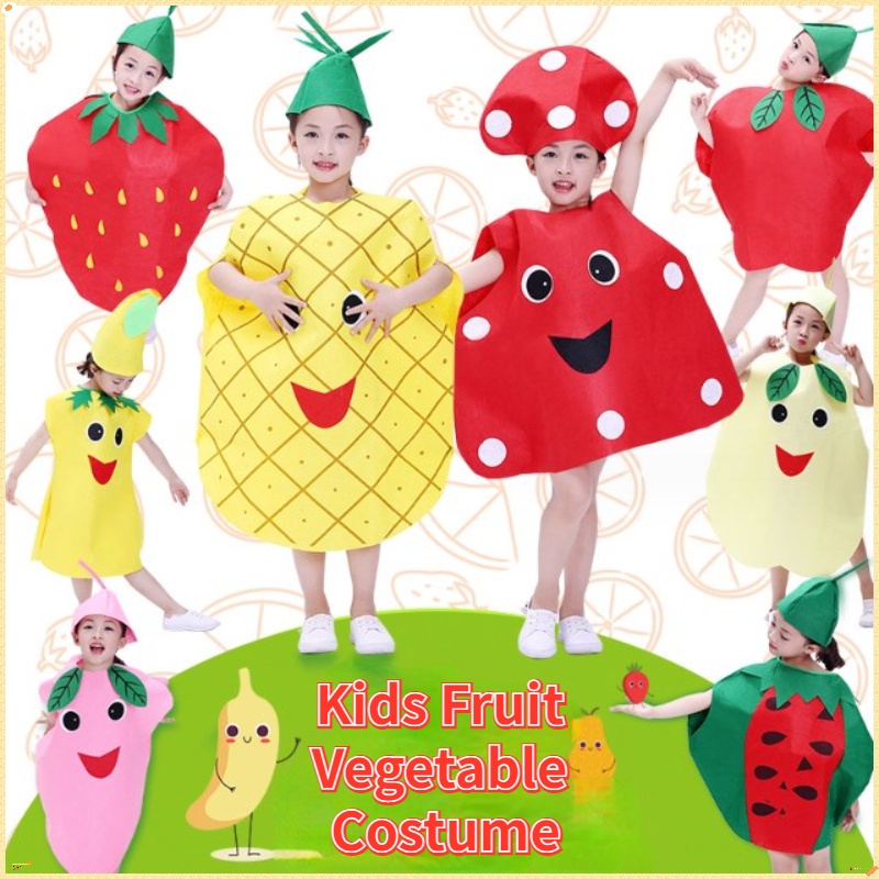 Kids Fruit Vegetable Costume Dress Up Fruit Creative Children's Day Halloween Costumes Pretend ...
