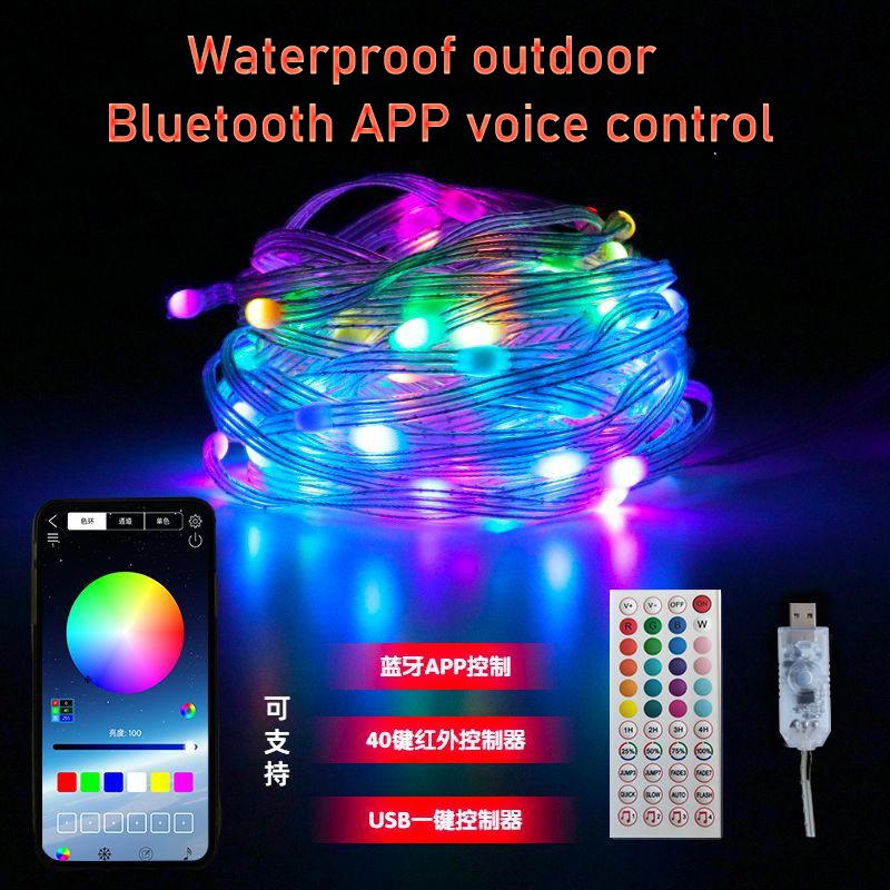 R RGB Light With Voice Control Bluetooth Magic Leather Line Outdoor ...