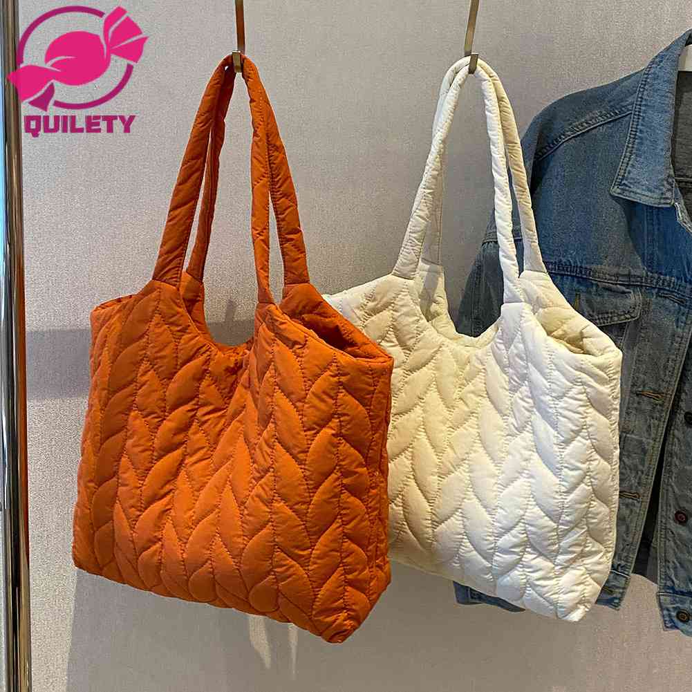 Quilted Women Handbags Nylon Embroidery Thread Fashion Top-handle Bags ...