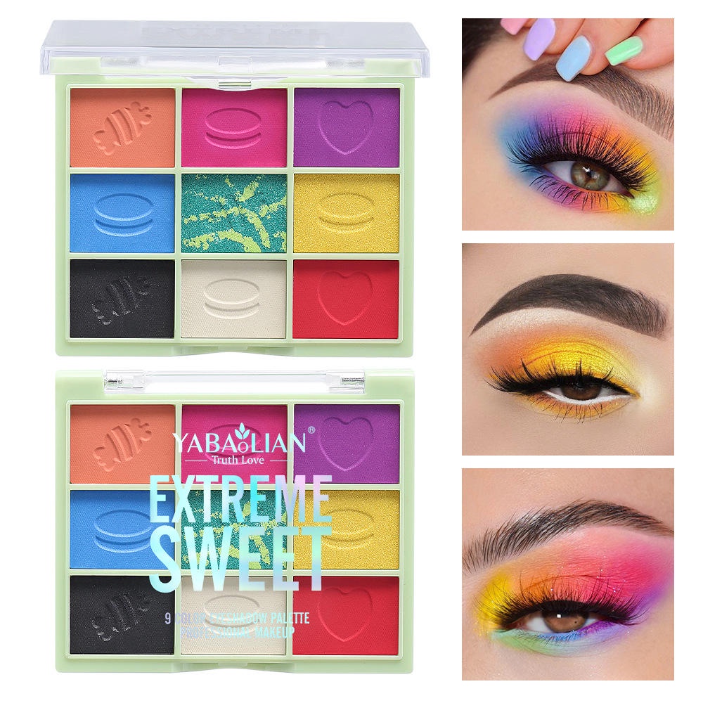 9 Colors Makeup Sweet Party Eyeshadow Pallete Blue Eyeshadow Palette ...