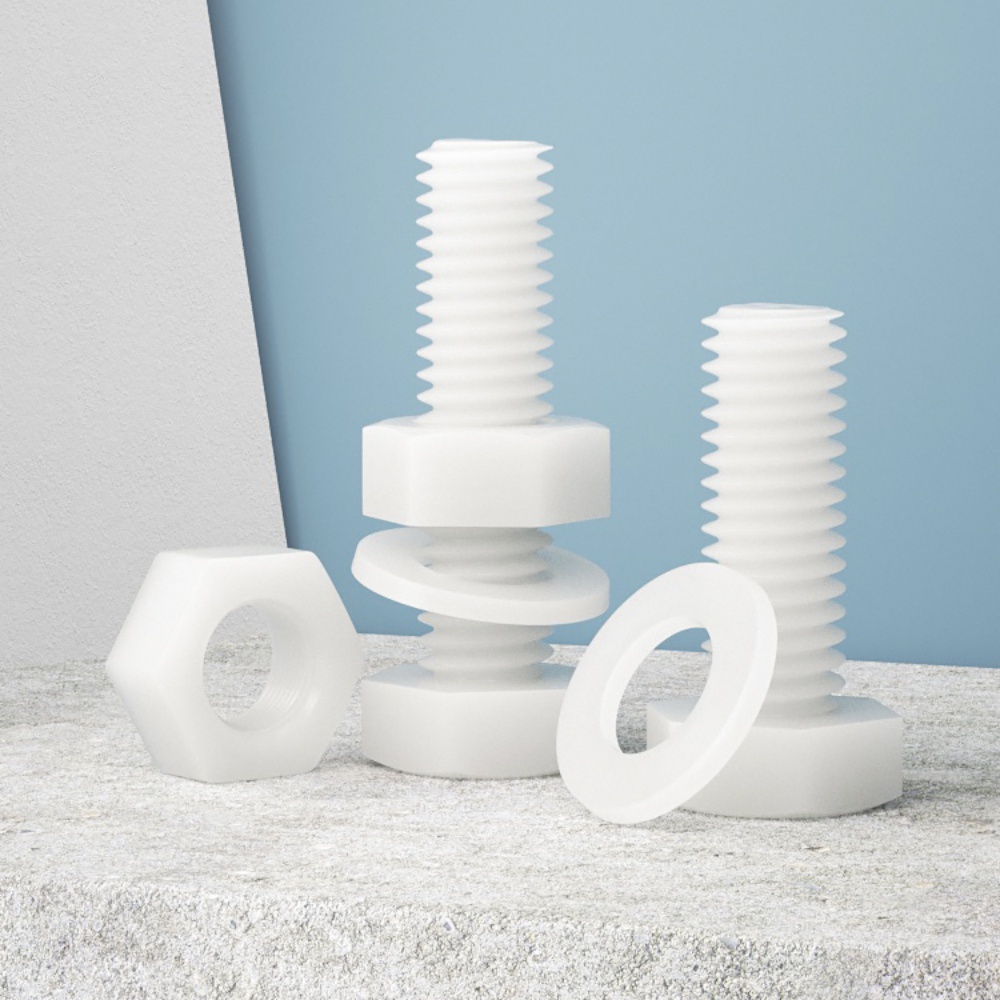 M3/m4/m5/m6 White Nylon External Hexagon Screw Nut Washer Combination ...