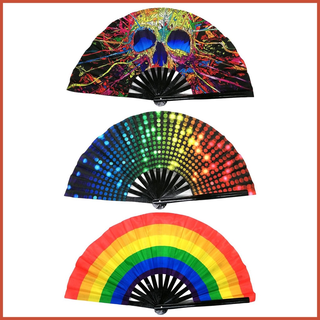 Rainbow Hand Fan Decorative Folding Fans Chinese Kung Fu Folding Fan ...