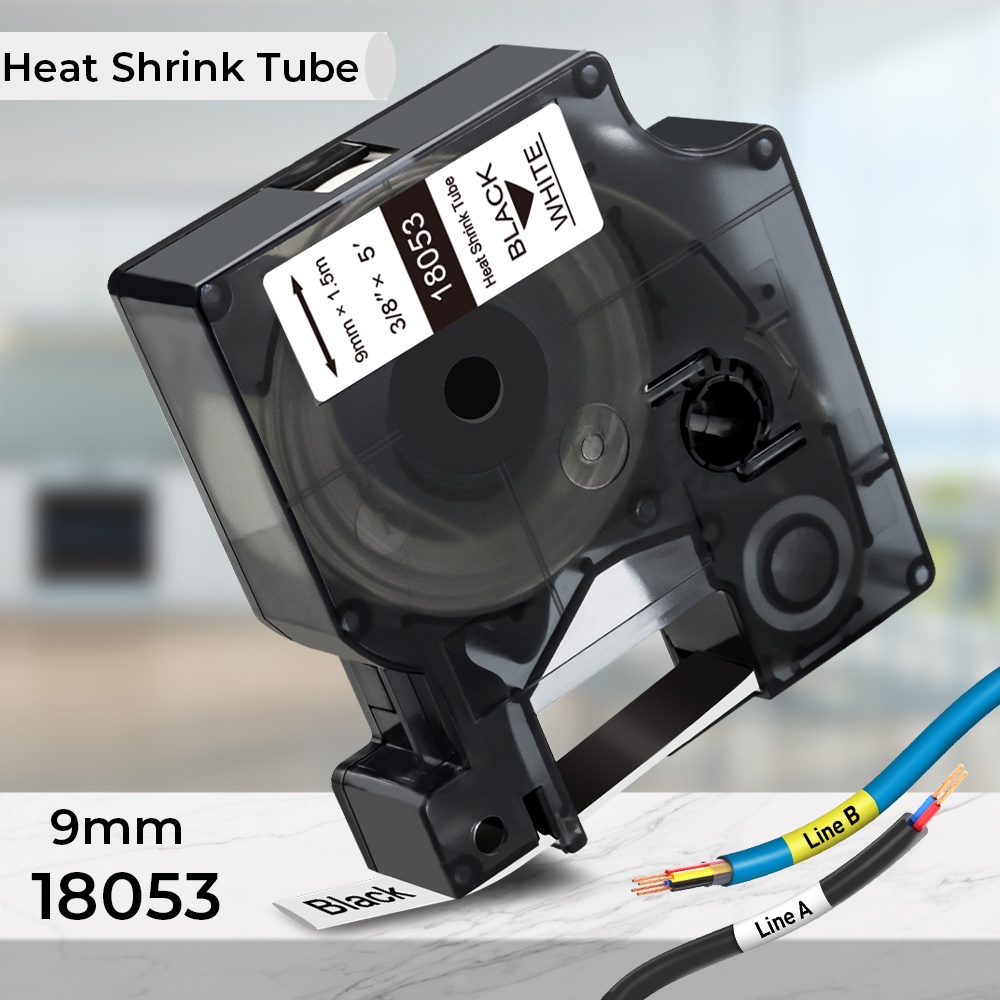 Heat Shrink Tube Tape for Dymo Rhino 18053 Dymo Hestshrink Tube D1 9mm ...