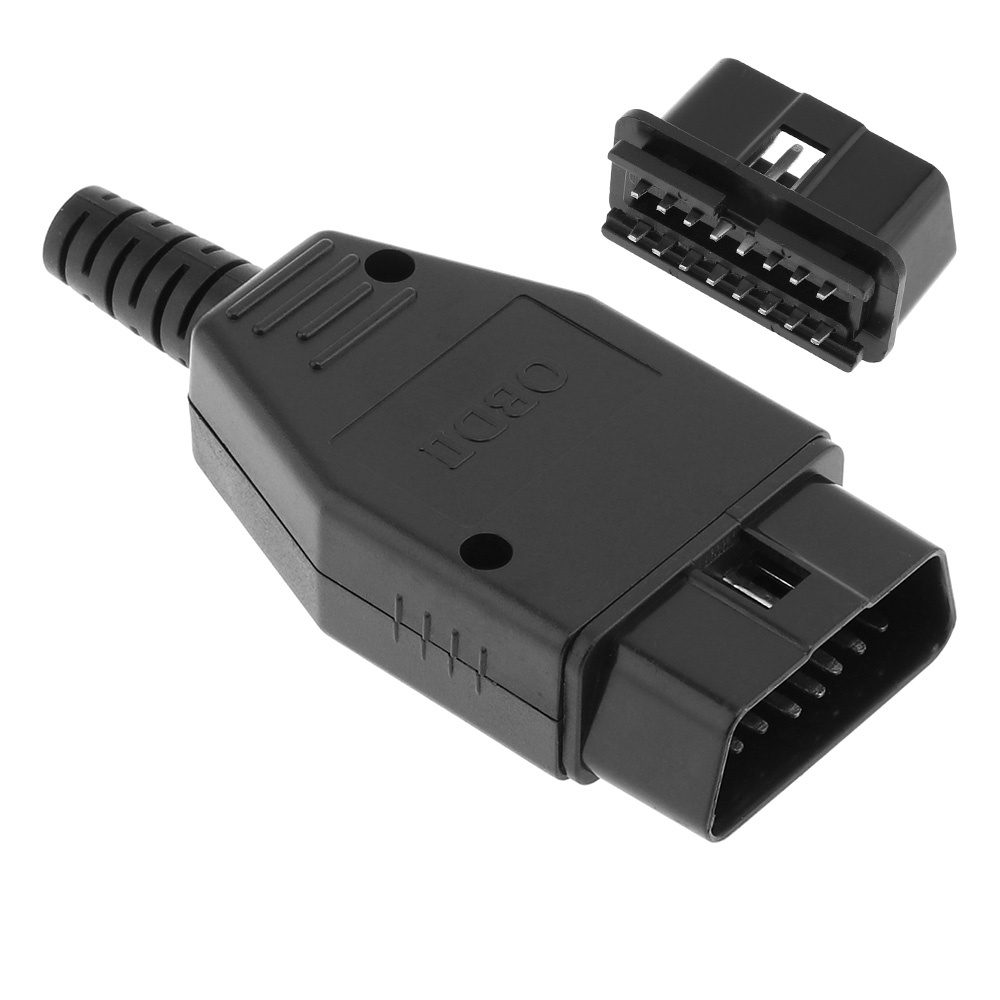OBD-II DIY 16Pin Male/Female Extension Opening Cable Car Diagnostic ...