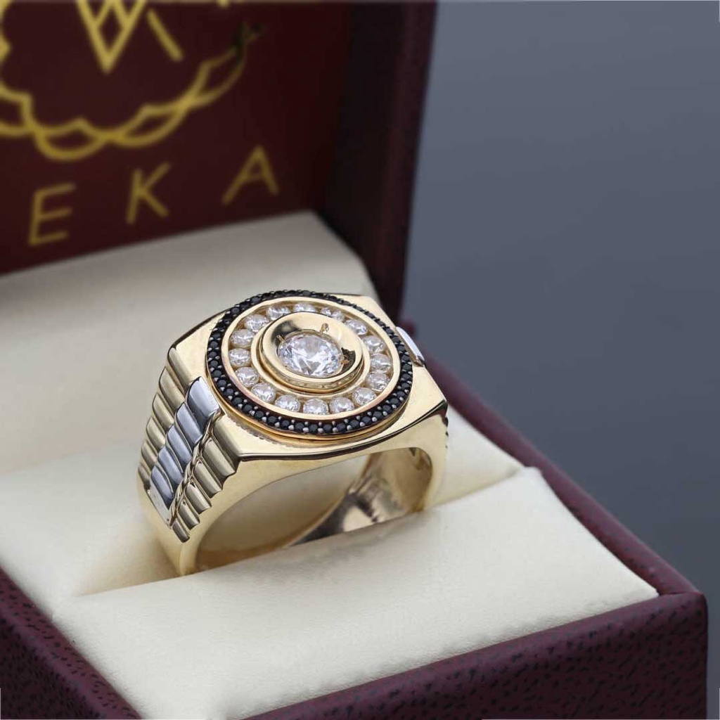 Luxury Diamond Crystal Men Punk Fashion Jewelry Silver Gold Titanium ...