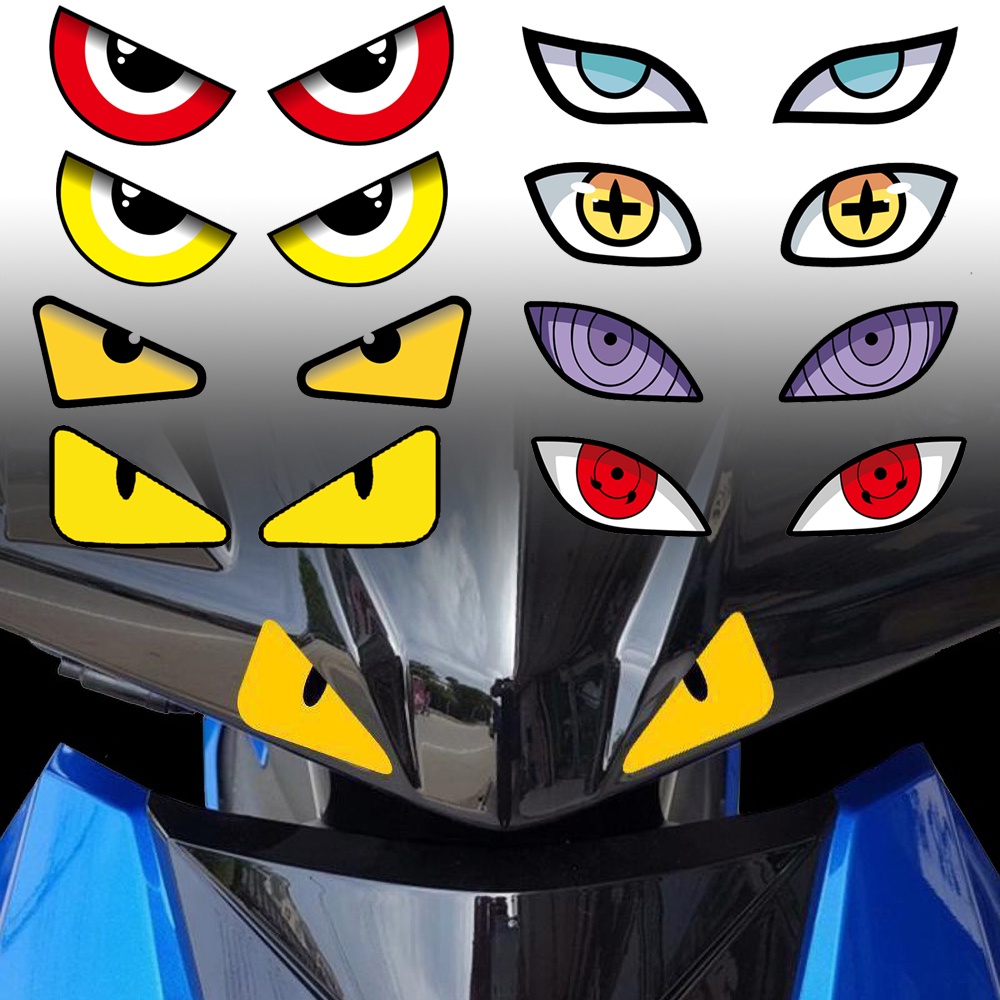 Reflective Demon Eyes Motorcycle Sticker Funny Stickers Hokage Cartoon ...