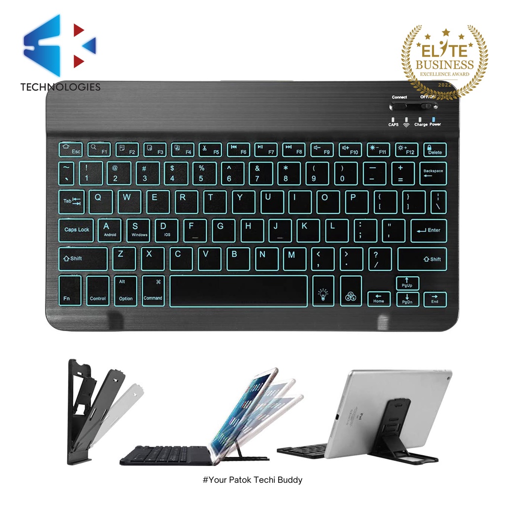 Wireless Bluetooth keyboard Slim portable backlit silent gaming office ...