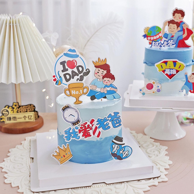 New Father's Day Baking Cake Topper Decoration Superman Father And Son ...