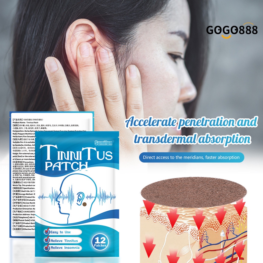 Gogoxp 12Pcs/Bag Ear Patch Quick Effect Lightweight Easy to Use Prevent ...