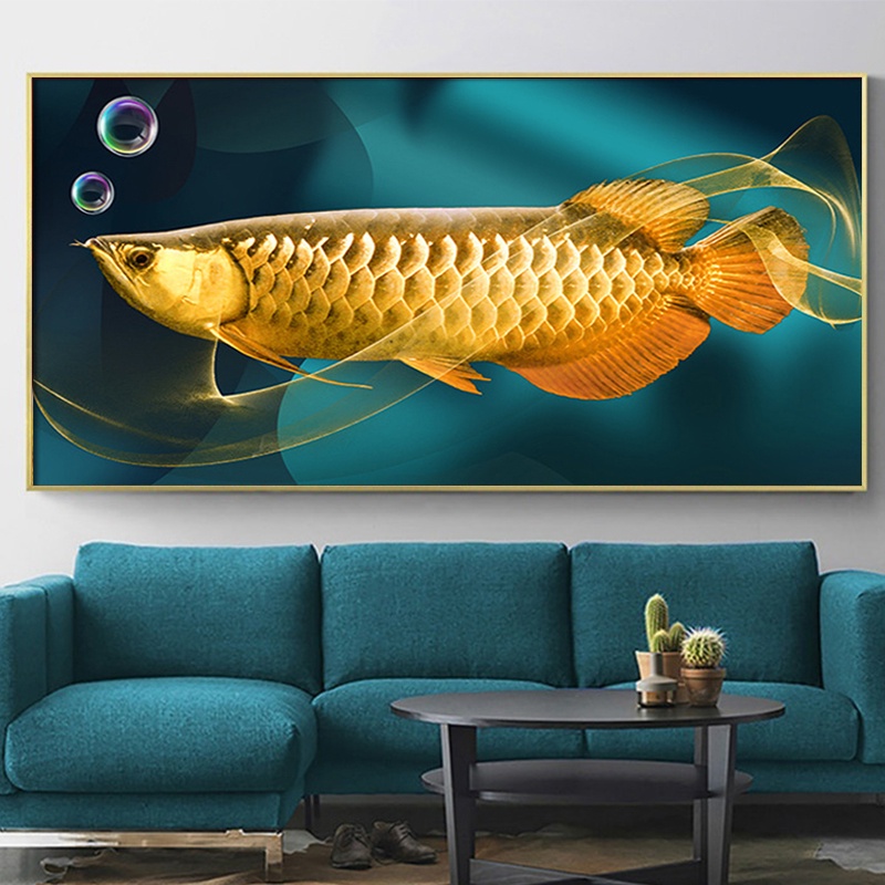 Modern Big Fish Canvas Painting For Living Room Home Wall Decor ...