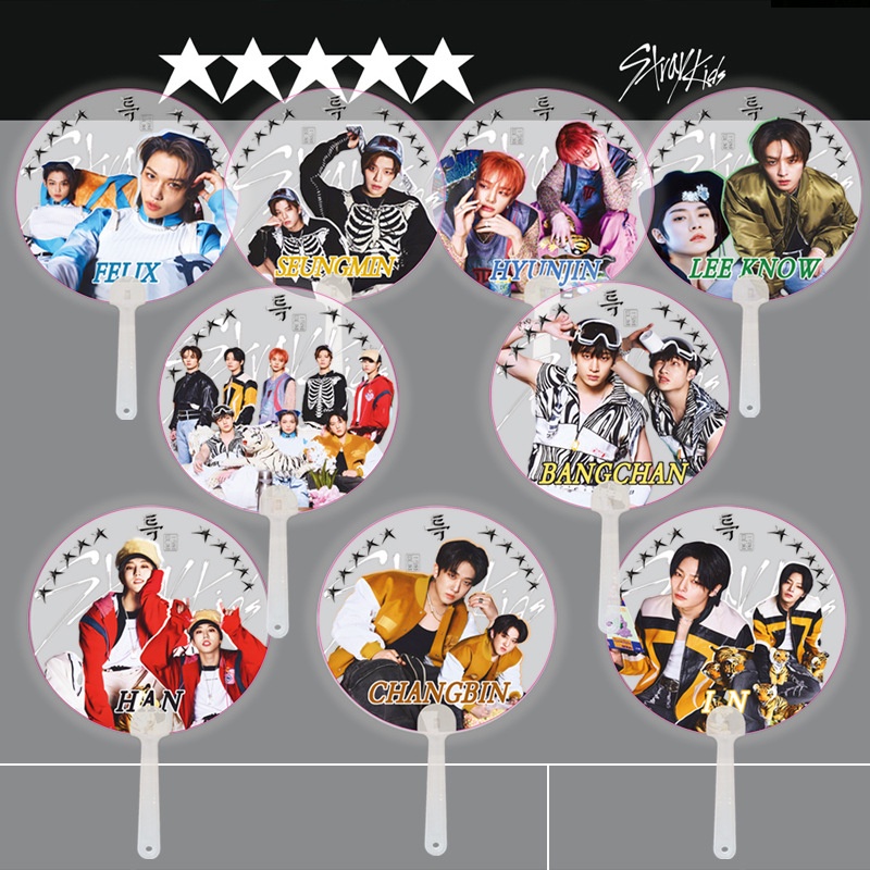 KPOP Stray Kids Handheld Small Fan Summer Portable Small Round Fan ...