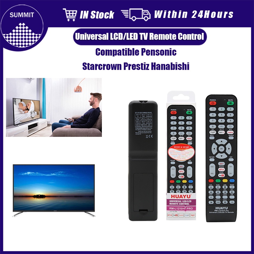 LCD/LED TV Remote Control Universal Replacement for Smart TV Pensonic ...