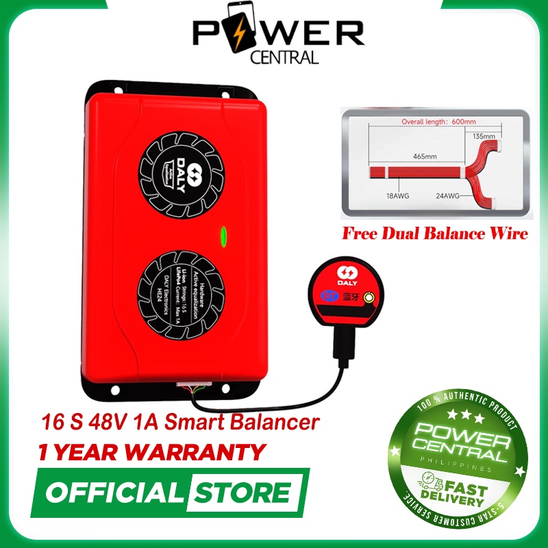 Power Central Daly Smart Active Balancer 1A Current for 4S 8S 16S Li-ion LiFePO4 12V 24V BMS ...