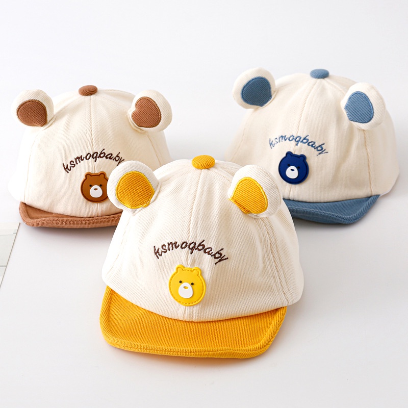 Korean Baby Cap Cute Sunscreen Bear Boys Girls Baseball Cap Soft Brim ...