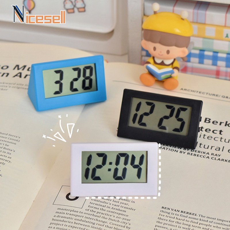 Digital Alarm Clocks Silent Mini Clock with Battery Home Decor Clock ...